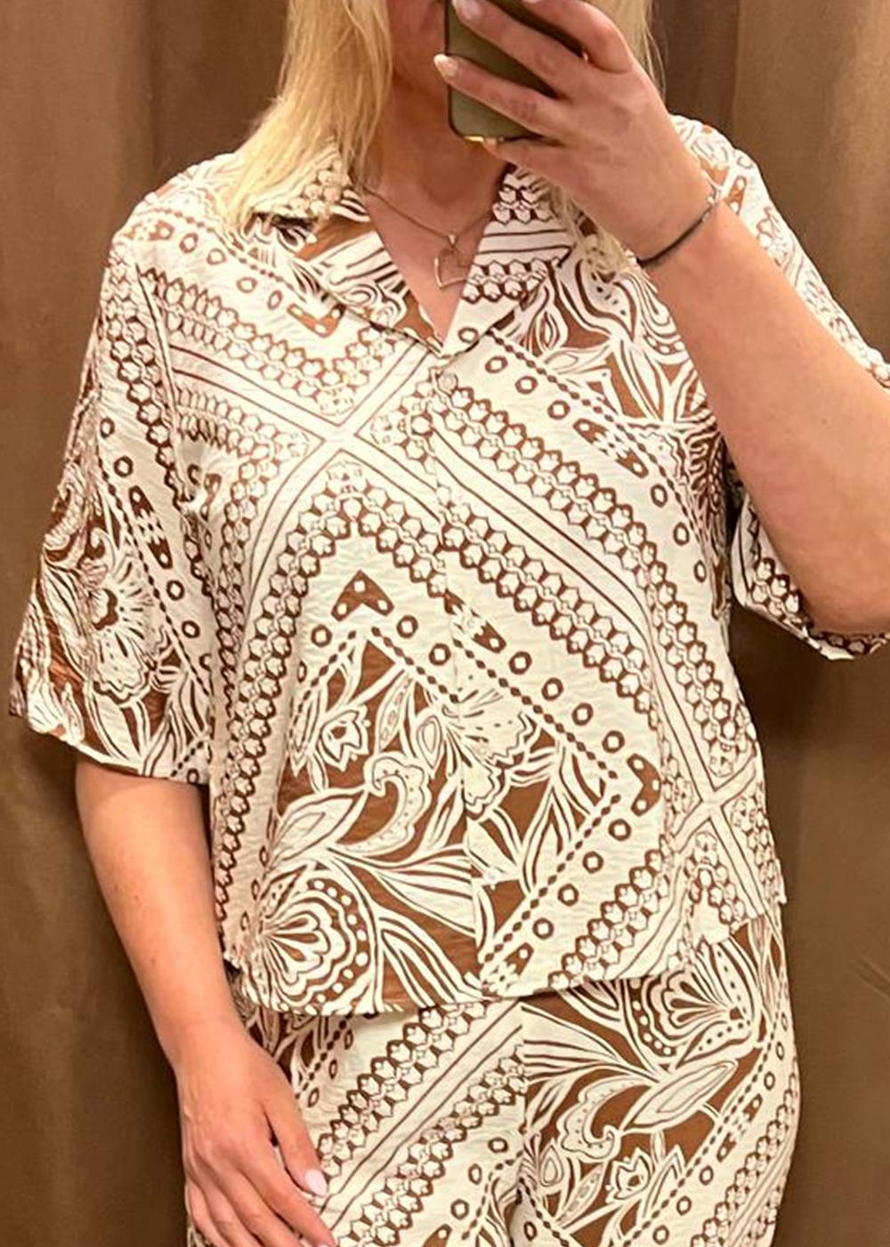 Lydia ss lo Shirt- Rawhide Tofu - Overdel - Filuca B