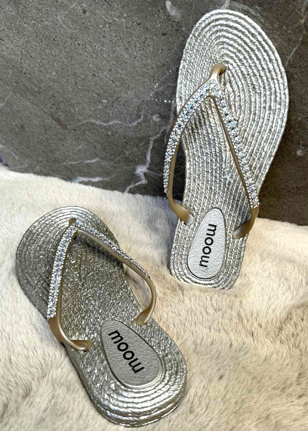 Moow Glam Slippers- Gold - Slippers - Filuca B